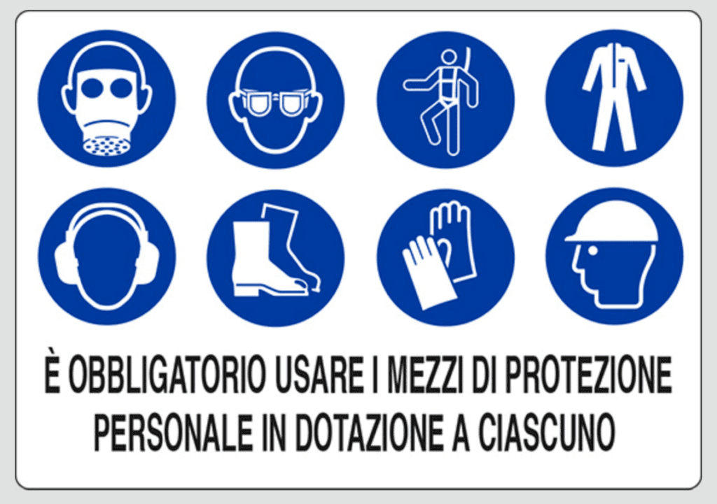 SCU1900010/A/AL | Cartello OBBLIGO USO DPI 50X35 | Sfap